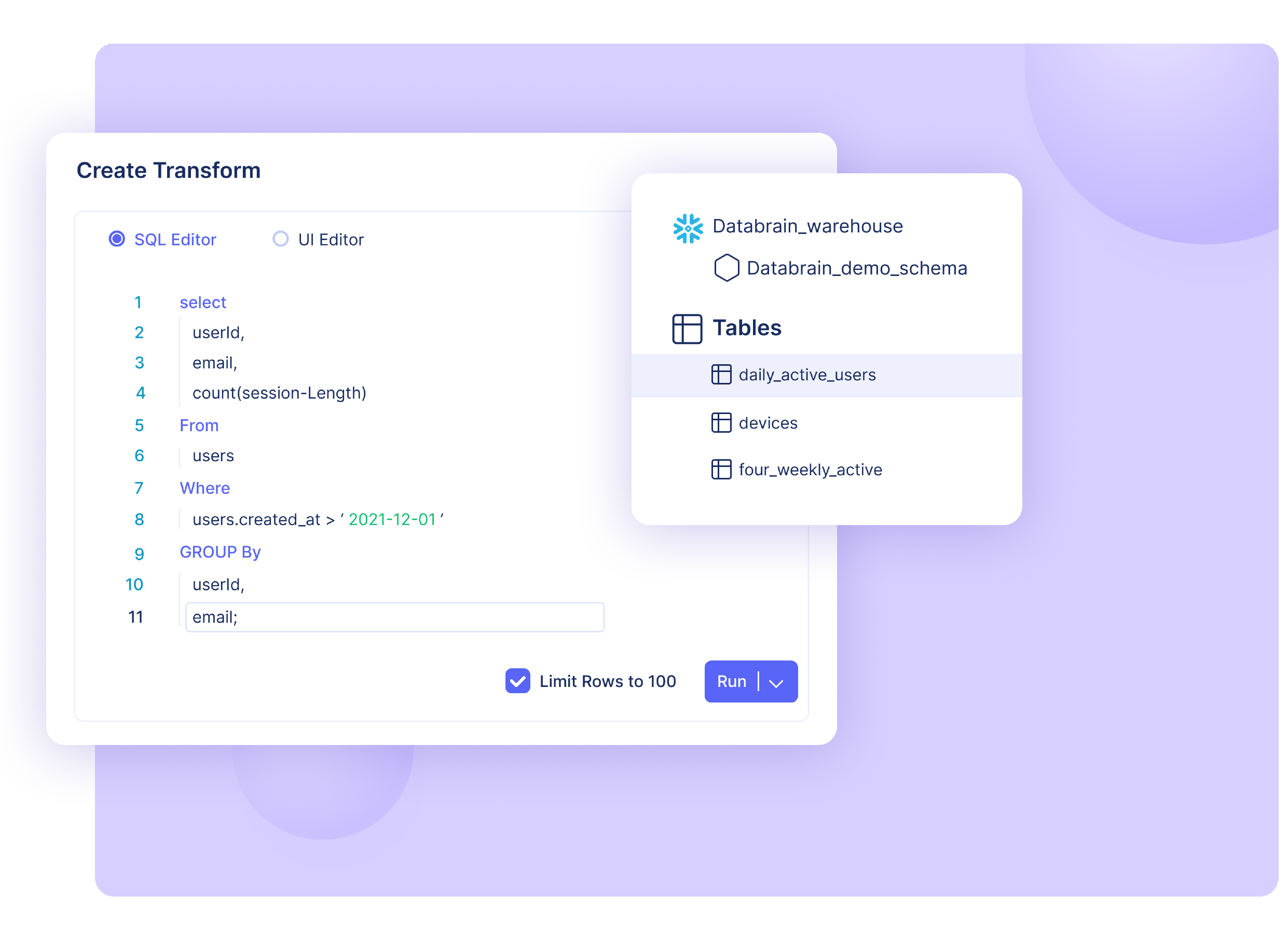 DataBrain | The all-in-one data stack for your ETL, transformations, metrics and charts